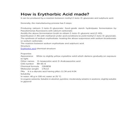 How is erythorbic acid made | PDF