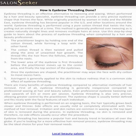 How Is Eyebrow Threading Done | PDF