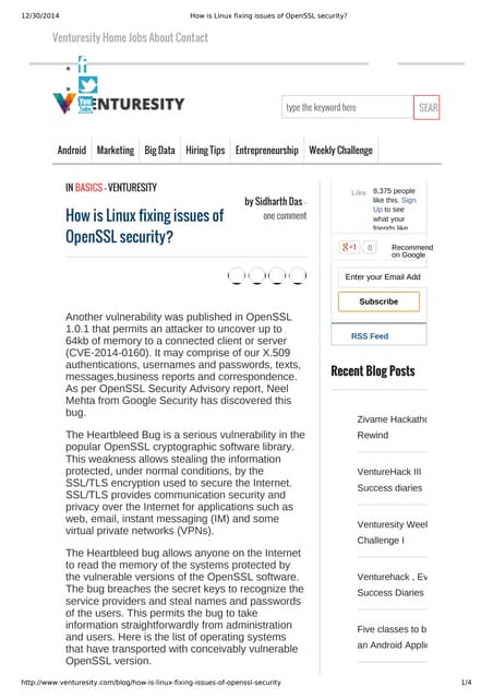 How Is Linux Fixing Issues Of Open Ssl Security Pdf