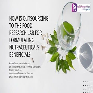 Nutraceutical Development: Tailored Formulations | PPTX