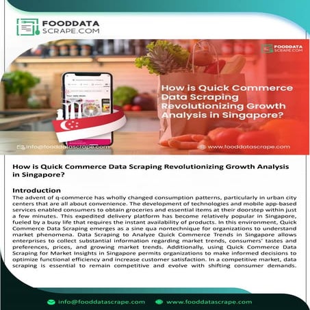 Quick Commerce Data Scraping for Singapores Growth Analysis | PDF