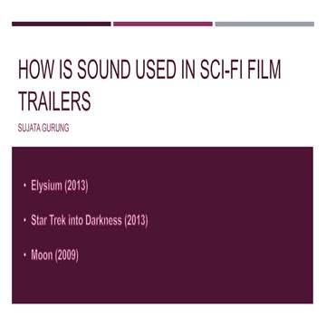 How is sound used in sci fi film trailers? | PPTX | Soundtracks, TV and ...