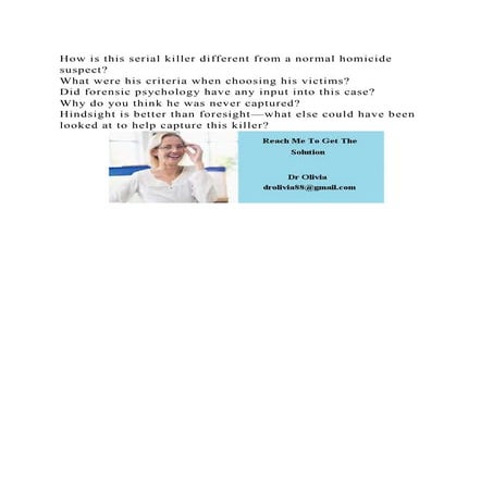 How is this serial killer different from a normal homicide suspect.docx