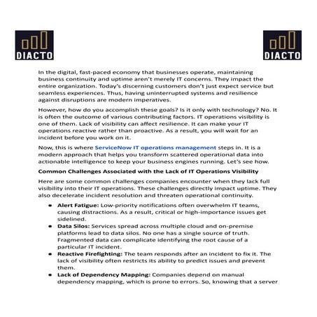 How IT Operations Visibility Impacts Business Continuity and Uptime | PDF