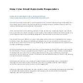 How i use email automatic responders