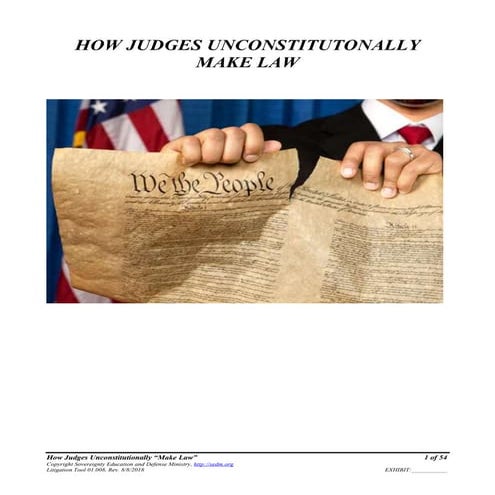 How Judges Unconstitutionally "Make Law", Litigation Tool #01.009