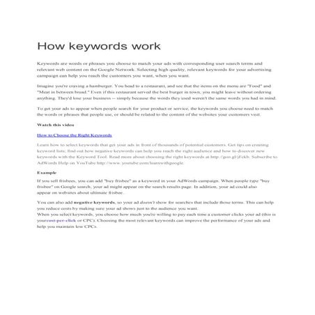 How keywords work | PDF