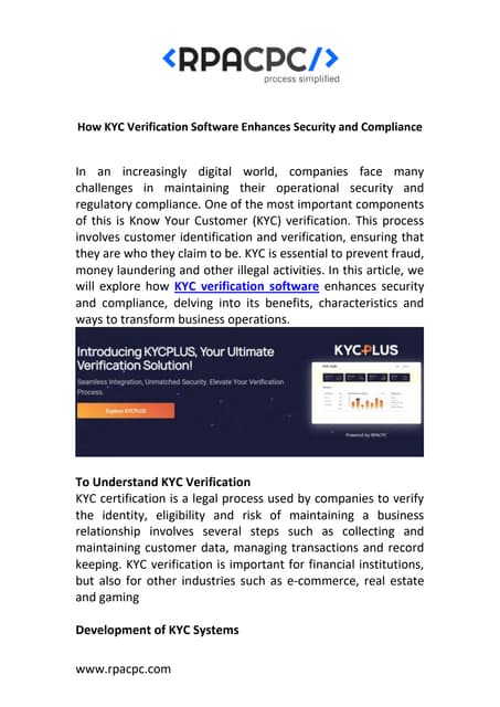 Beyond the Display: KYC as Your Electronic Defense | PPT