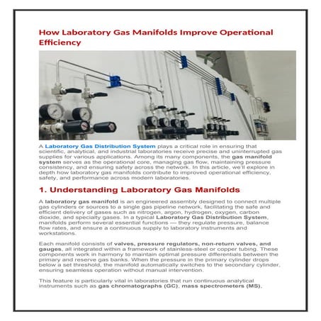 Gas Manifold Systems: Your Simple Guide to Efficiency | PDF