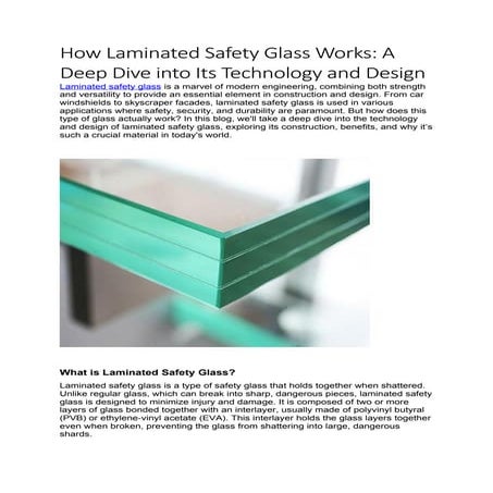 How Laminated Safety Glass Works: A Deep Dive into Its Technology and ...