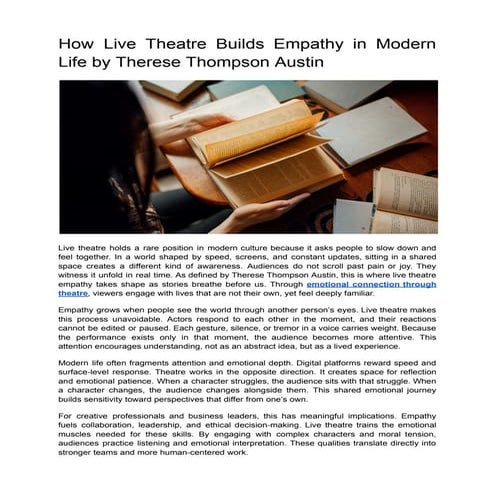 How Live Theatre Builds Empathy in Modern Life | PDF