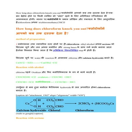 How long does chloroform knock you out converted | PDF