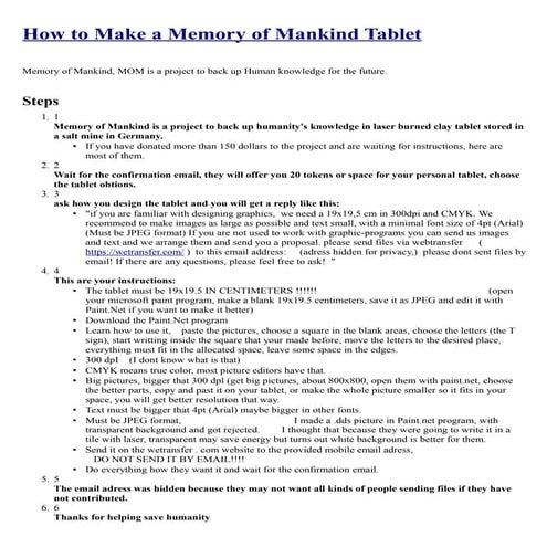 How make a of memory mankind tablet | PDF