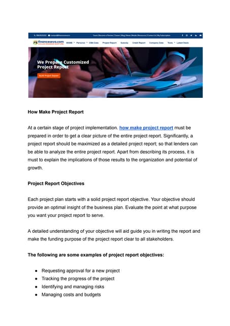 How to Prepare a Project Report for Bank Loan Approval | PDF