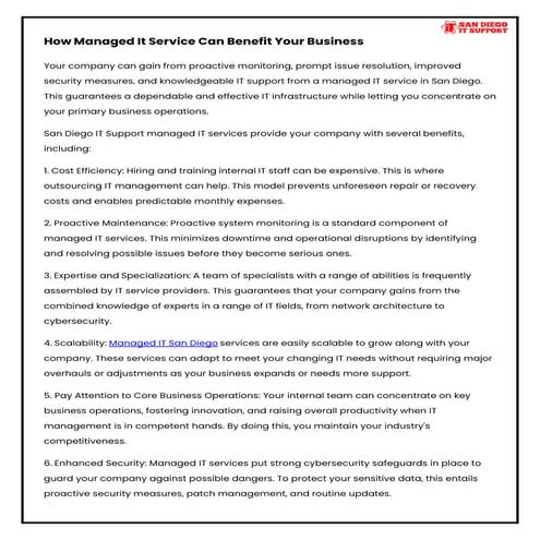 How Managed It Service Can Benefit Your Business | PDF | IT and ...