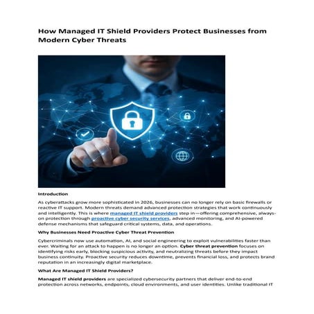 How Managed IT Shield Providers Protect Businesses from Modern Cyber ...
