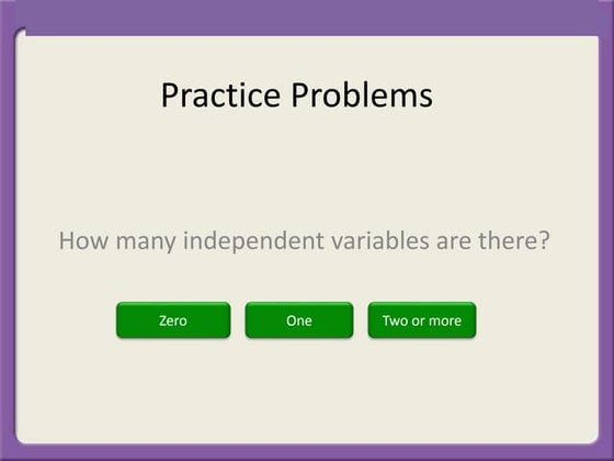 Levels of an independent variable (Practice Set) | PPT