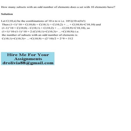 How many subsets with an odd number of elements does a set with 10 e.pdf