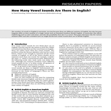 How many vowel sounds in English? | PDF