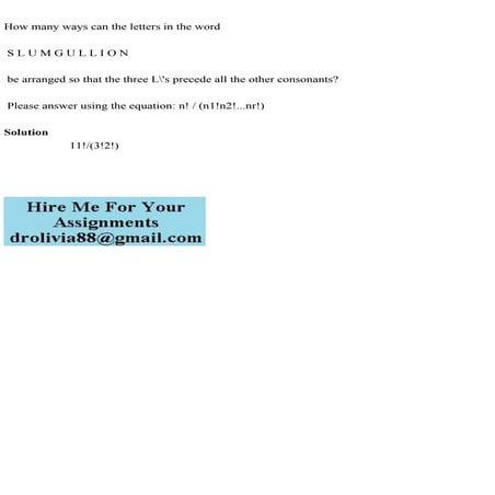 How many ways can the letters in the word S L U M G U L L I O N.pdf