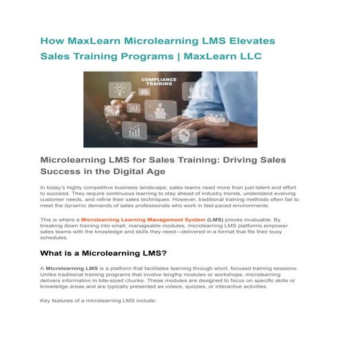 How MaxLearn Microlearning LMS Elevates Sales Training Programs ...