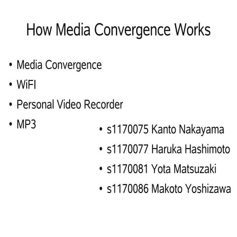 How Media Convergence Works | PDF | Digital Audio | Computer Software and Applications