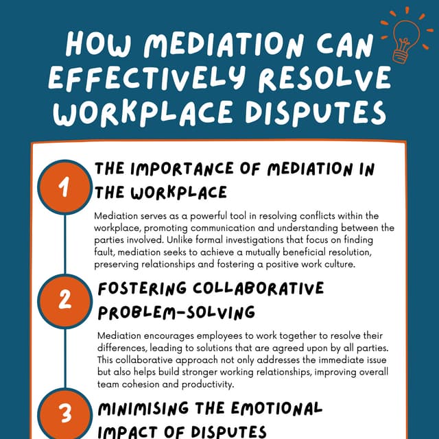 How Mediation Can Effectively Resolve Workplace Disputes A Practical ...
