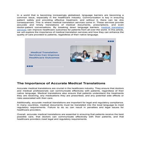 IMIA Medical Translation Guide | PDF