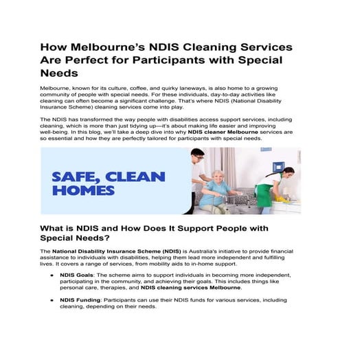 How Melbourne’s NDIS Cleaning Services Are Perfect for Participants ...