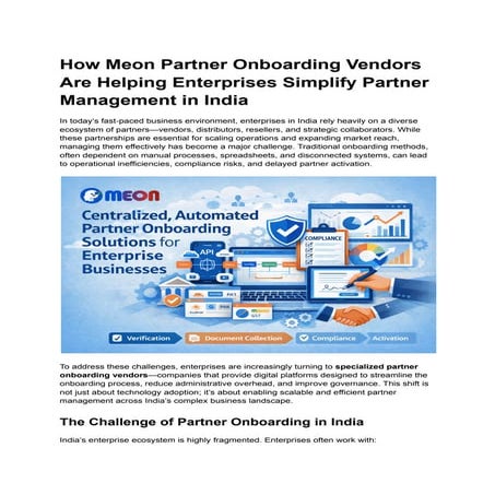 How Meon Partner Onboarding Vendors Are Helping Enterprises Simplify ...