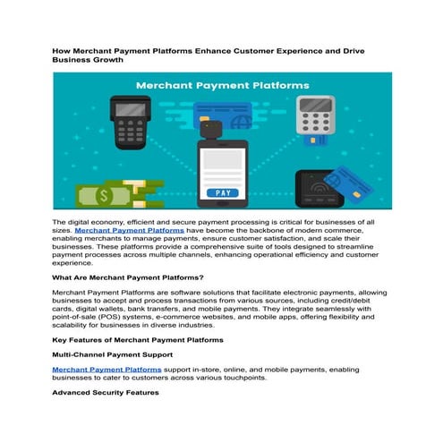 How Merchant Payment Platforms Enhance Customer Experience and Drive ...