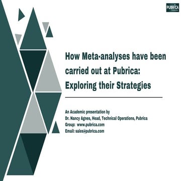How Meta-analyses have been carried out at Pubrica Exploring their ...
