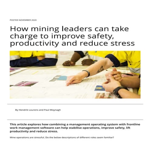 Productivity in Mining[998] | PPTX