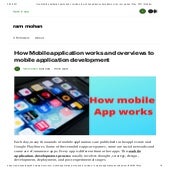 How mobile application works and overviews to mobile application ...