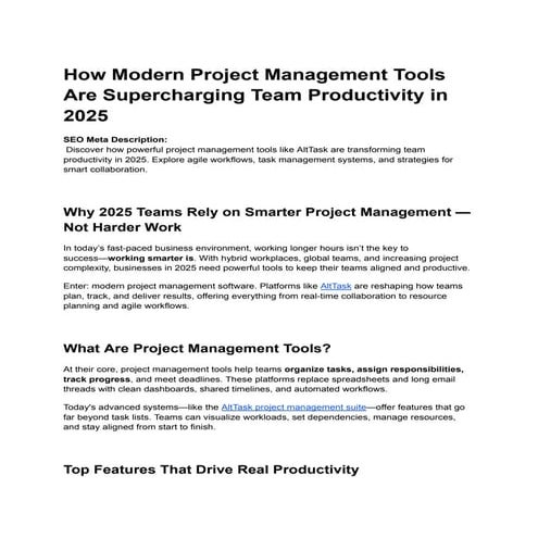 How Modern Project Management Tools Are Supercharging Team Productivity ...