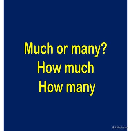 Mastering 'Much' vs 'Many': Countable and Uncountable Nouns Explained | PDF