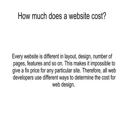 How much does a website cost | PPT