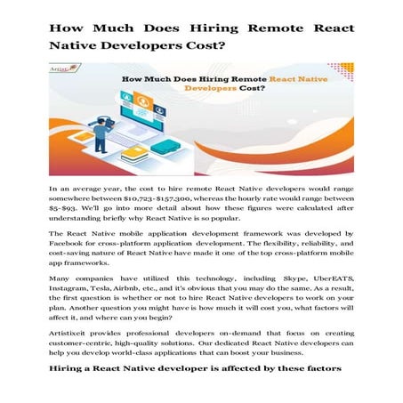 How Much Does React Native App Development Costs? | PDF