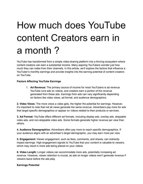 YouTube Mastery, Monetization, and Revenue Checklist | PDF