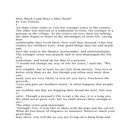 How Much Land Does a Man Needby Leo TolstoyIAn elder sister.docx