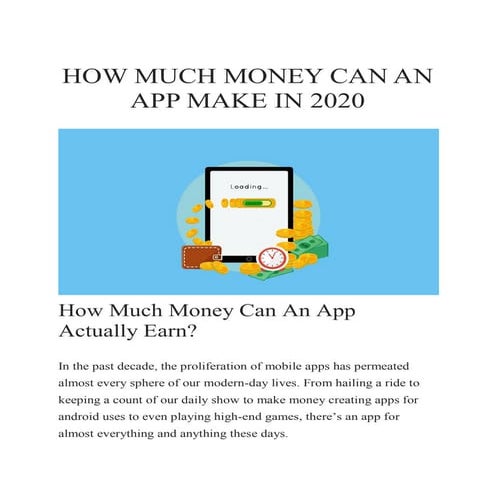 HOW MUCH MONEY CAN AN APP MAKE IN 2020 | PDF | Internet | Computing