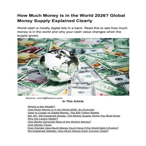 How Much Money is in the World 2026? Global Money Supply Explained ...