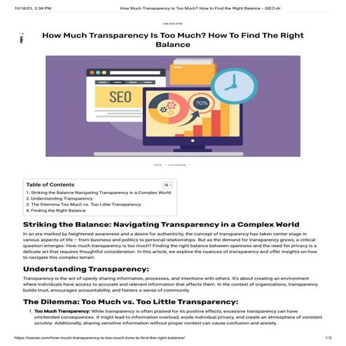 How Much Transparency Is Too Much_ How to Find the Right Balance - iSEO ...