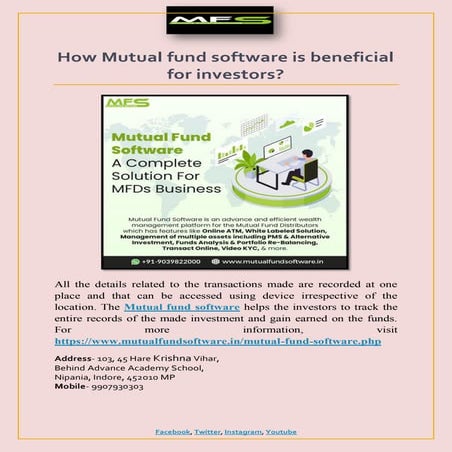 How Mutual fund software is beneficial for investors.pdf | Mutual Funds ...