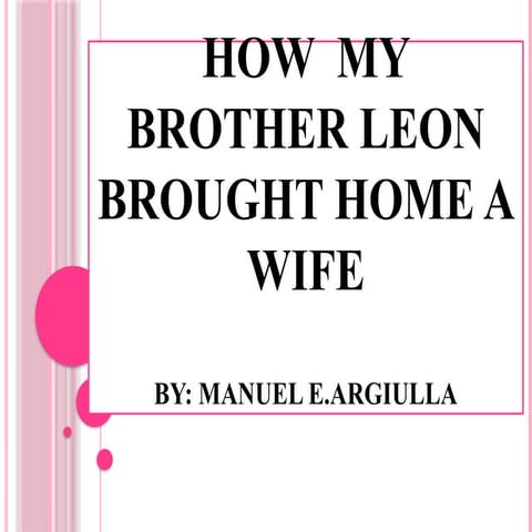 How My Brother Leon Brought Home A Wife.pptx