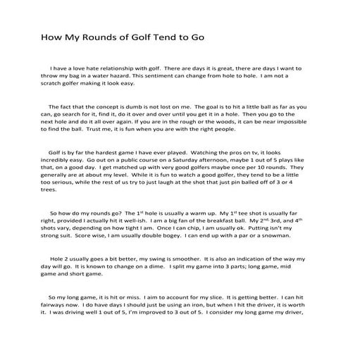 How My Rounds of Golf Tend to Go These Days | PDF | Free Download