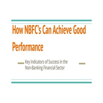 How NBFC’s Can Achieve Good Performance | PDF