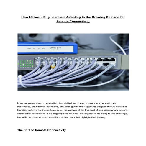 How Network Engineers are Adapting to the Growing Demand for Remote ...