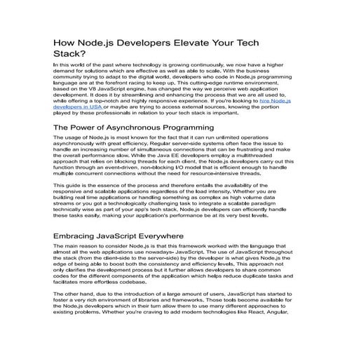 How Node.js Developers Elevate Your Tech Stack.pdf | Shareware and ...