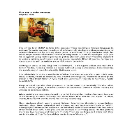 How not to write an essay | PDF